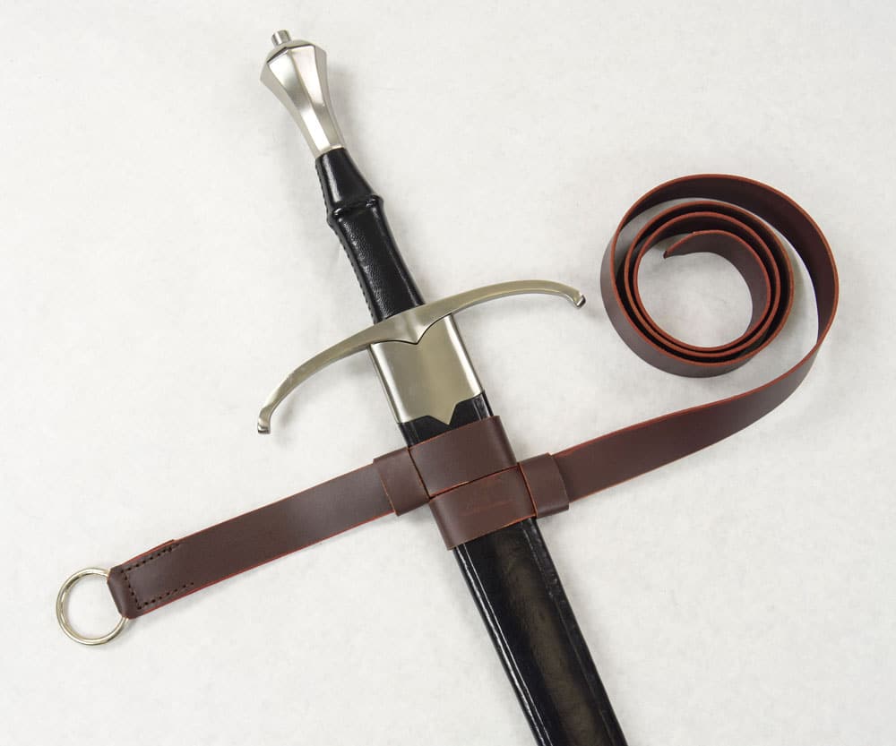 Double Strap Hanging Sword Belt - Brown