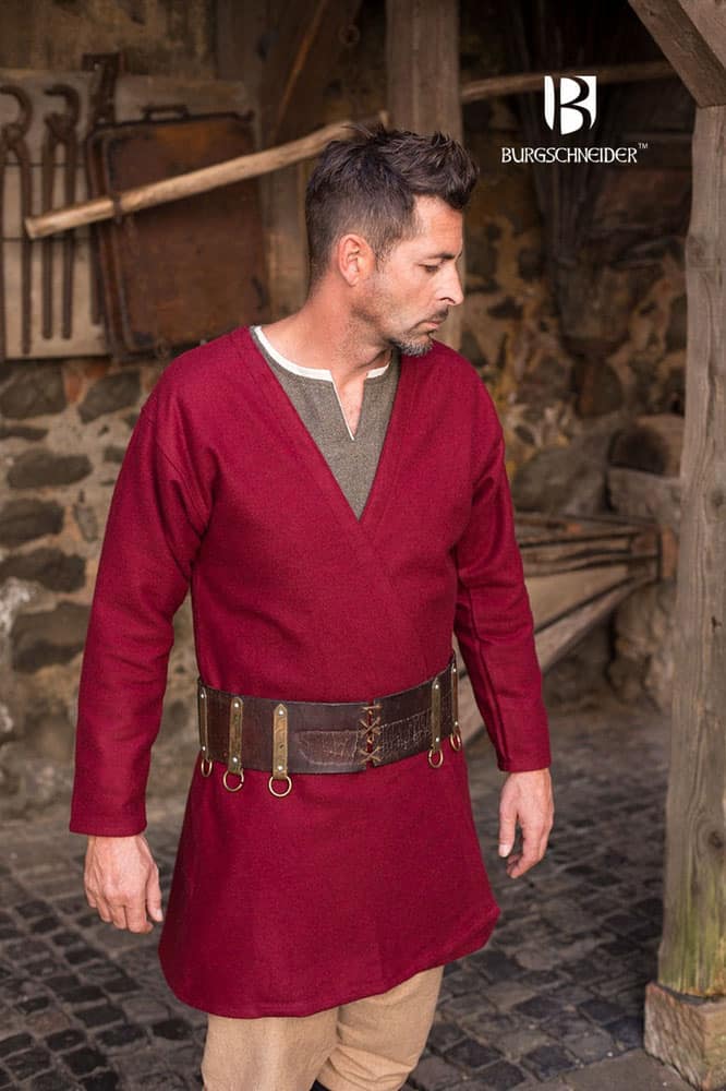 Loki - Wool Viking Coat - Red