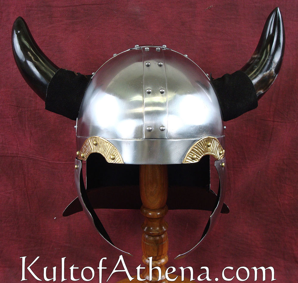 Authentic Viking Helmet With Real Horns