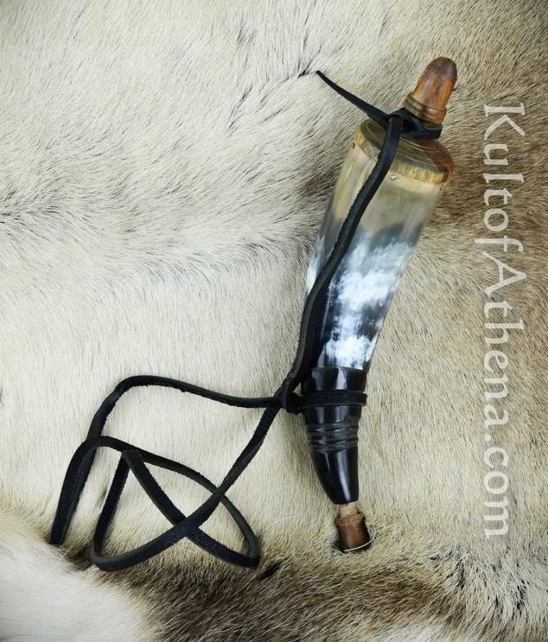 Powder Horn with Wooden Stopper