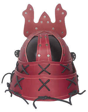 Samurai Leather Helmet - Red