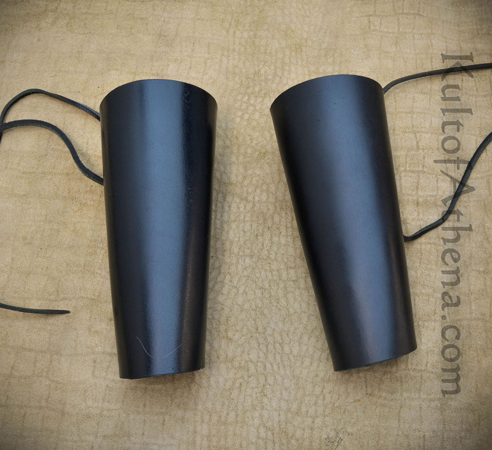Leather Bracers - Black
