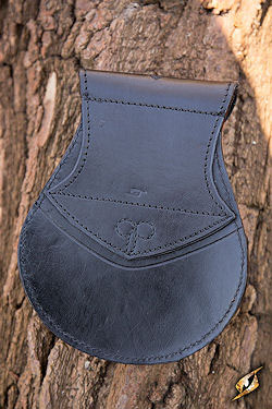 Elven Leather Pouch - Black and Red