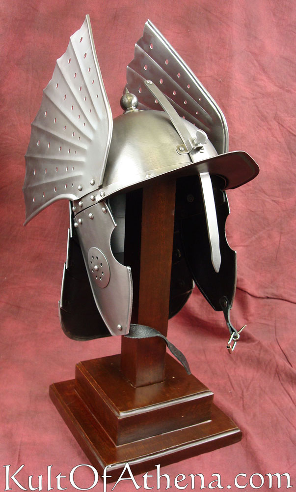 Wooden Square Base Helmet Stand