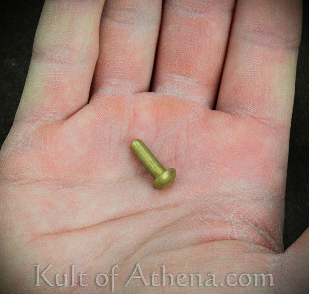 Brass Mushroom Head Rivets - Set of 25